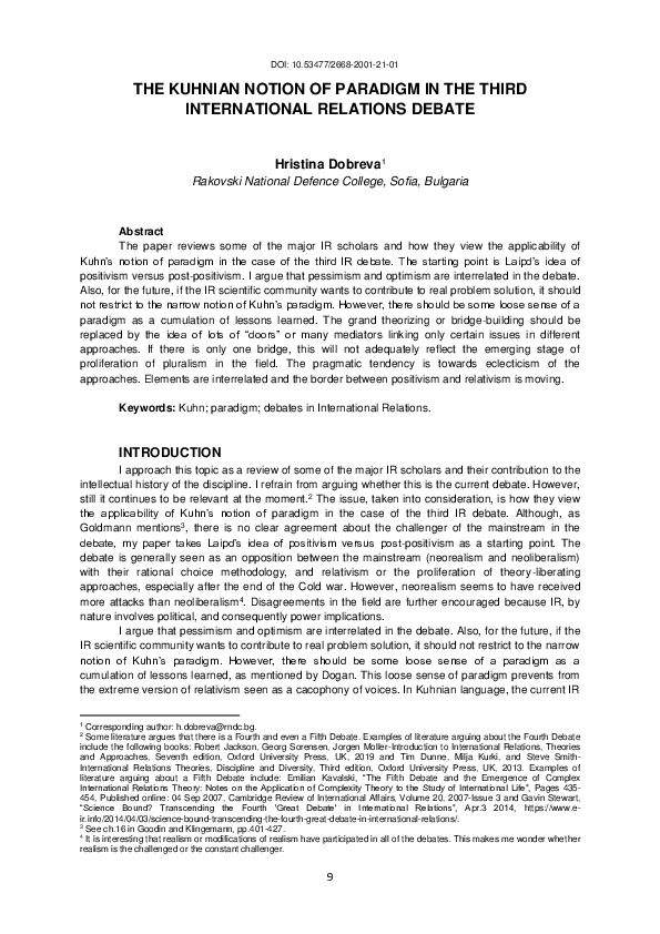 (PDF) The Kuhnian Notion of Paradigm in the Third International ...