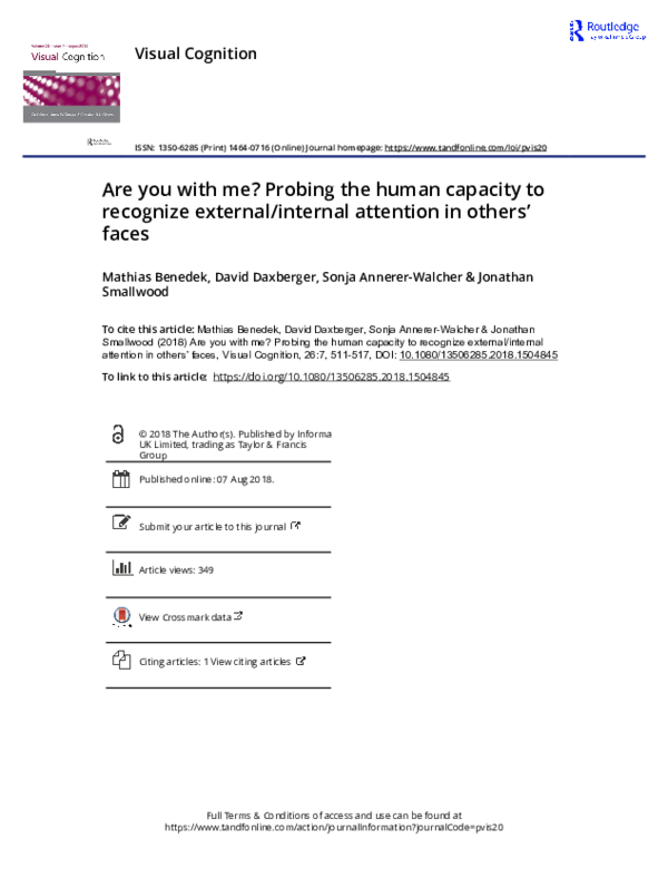 (PDF) Are you with me? Probing the human capacity to recognize external ...