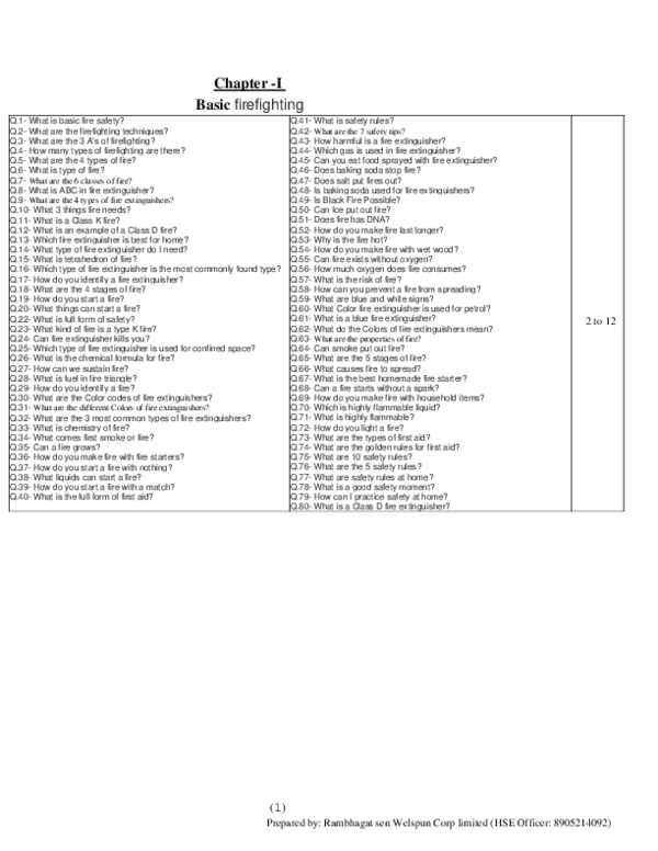 (PDF) Chapter -I Basic firefighting | Safety Notes - Academia.edu