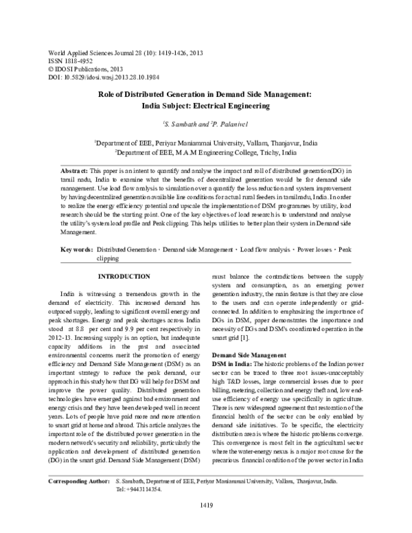 (PDF) Distributed Generation and Demand-Side Management | Anibal De Almeida - Academia.edu