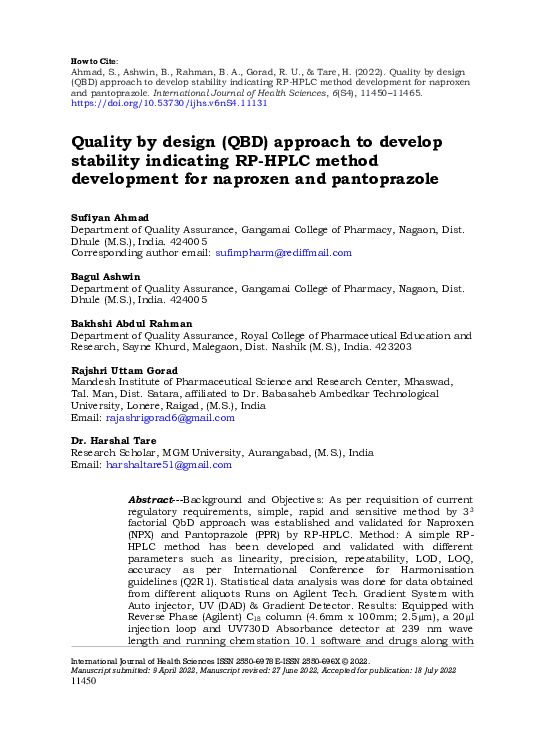 (PDF) Quality by design (QBD) approach to develop stability indicating RP-HPLC method ...
