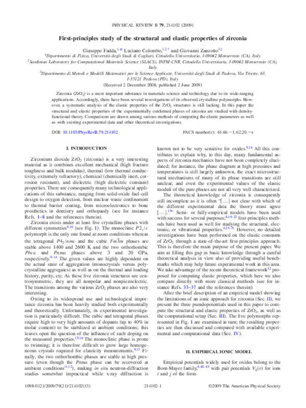 (PDF) First-principles study of the structural and elastic properties ...