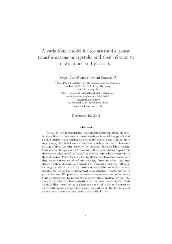 (PDF) A Variational Model for Reconstructive Phase Transformations in ...