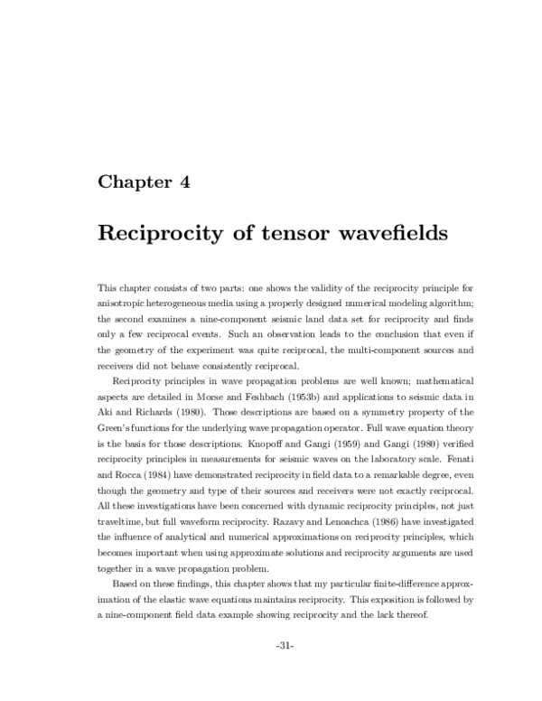 (PDF) Reciprocity of tensor wavefields