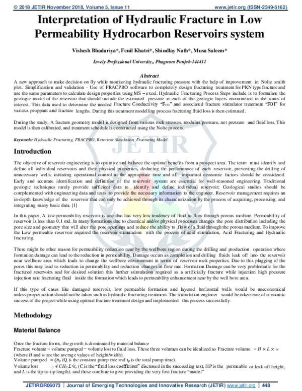 (PDF) Interpretation of Hydraulic Fracture in Low Permeability ...