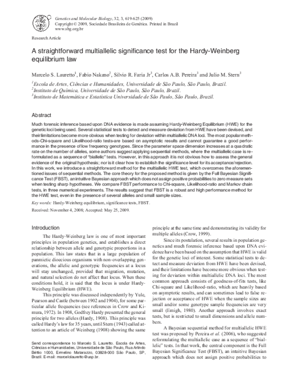 (PDF) A straightforward multiallelic significance test for the Hardy ...