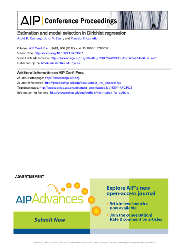 Pdf Estimation And Model Selection In Dirichlet Regression