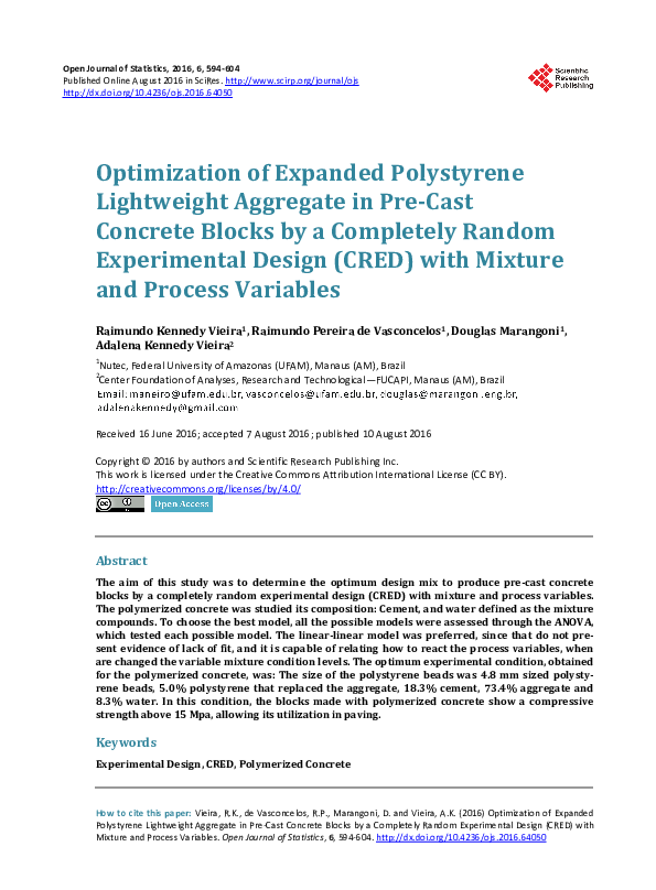(PDF) Optimization of Expanded Polystyrene Lightweight Aggregate in Pre-Cast Concrete Blocks by ...