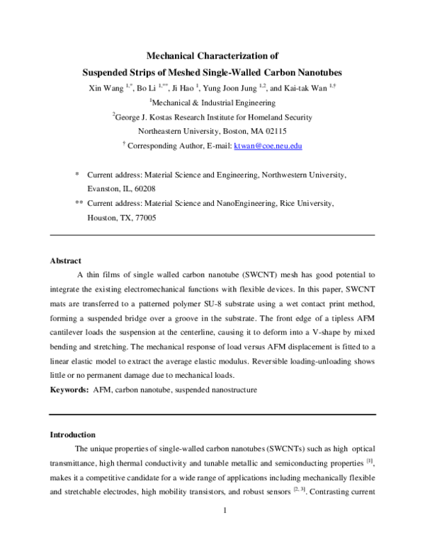 (PDF) Mechanical characterization of suspended strips of meshed single ...