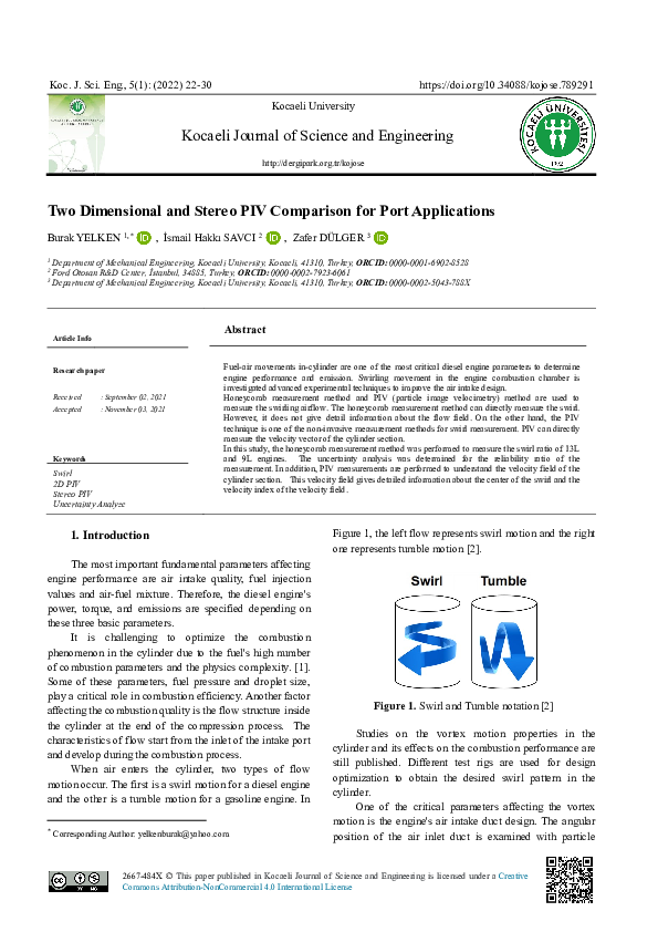 (PDF) Two Dimensional and Stereo PIV Comparison for Port Applications