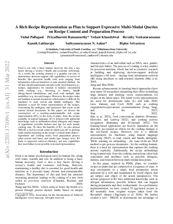 (PDF) A Rich Recipe Representation as Plan to Support Expressive Multi ...