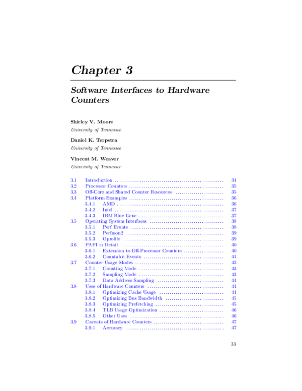 (PDF) Software Interfaces to Hardware Counters | Vincent Weaver - Academia.edu