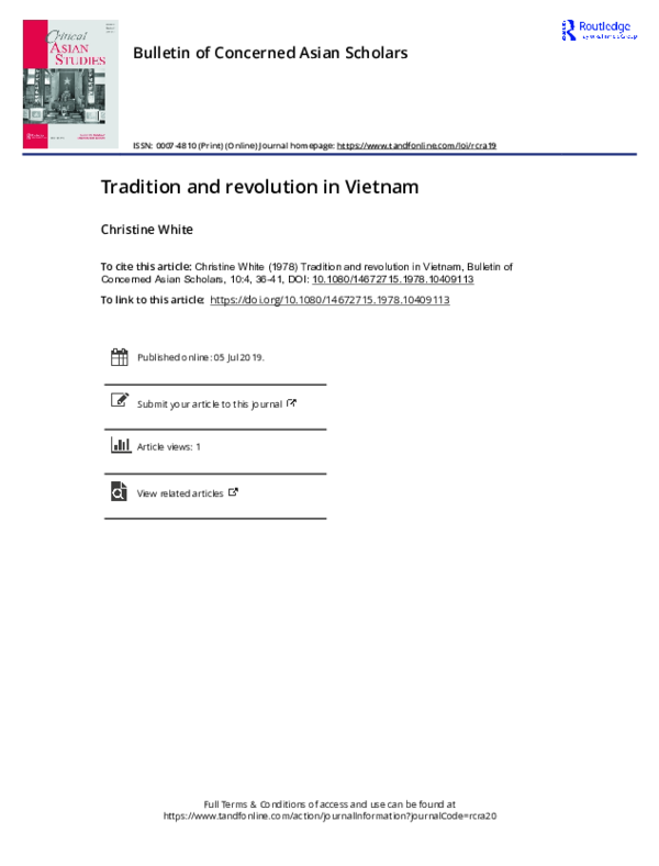 (PDF) Tradition and revolution in Vietnam