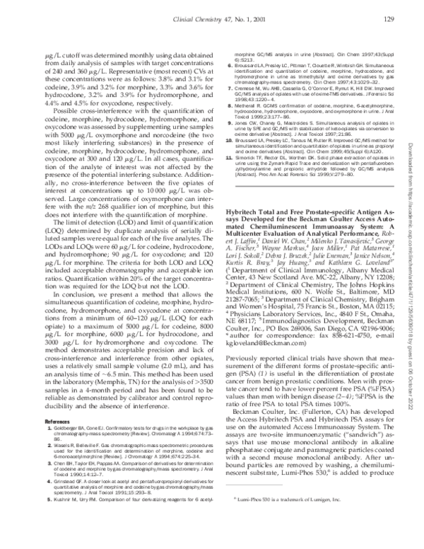 (PDF) Hybritech Total and Free Prostate-specific Antigen Assays ...