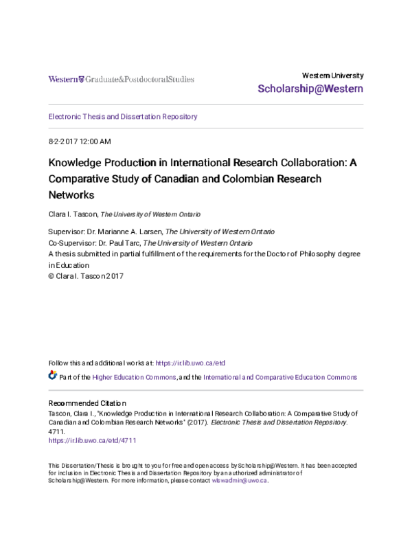 (PDF) Knowledge Production in International Research Collaboration: A ...