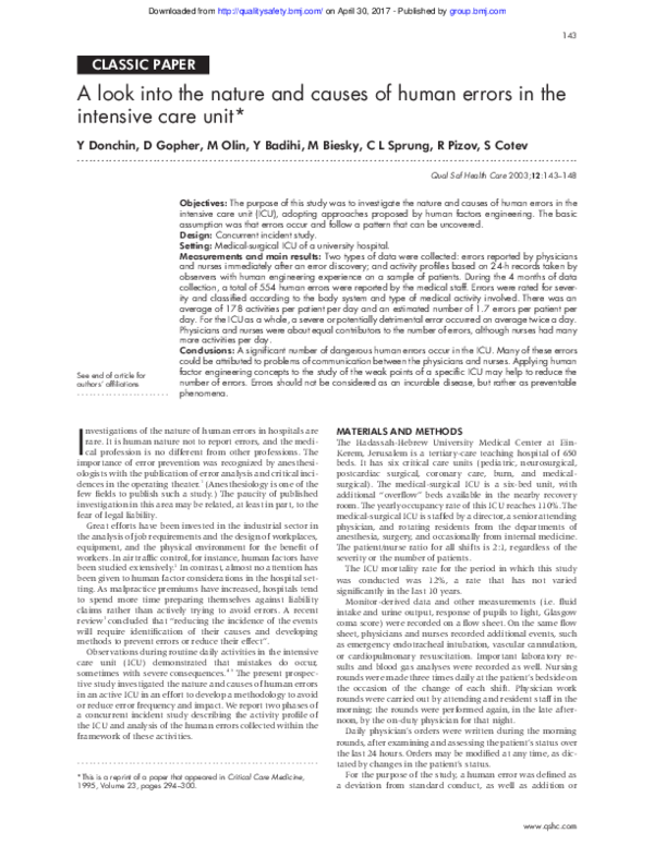 (PDF) A look into the nature and causes of human errors in the ...