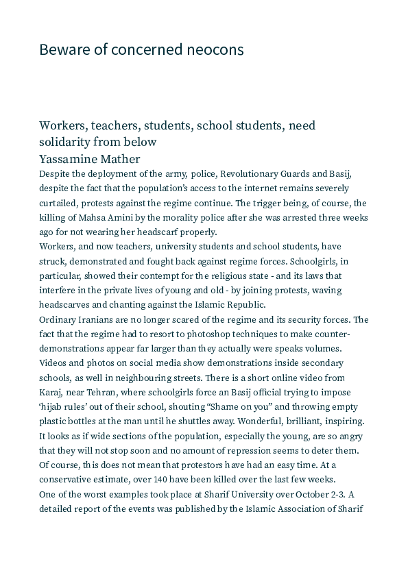 (DOC) Iran - Beware of concerned neocons