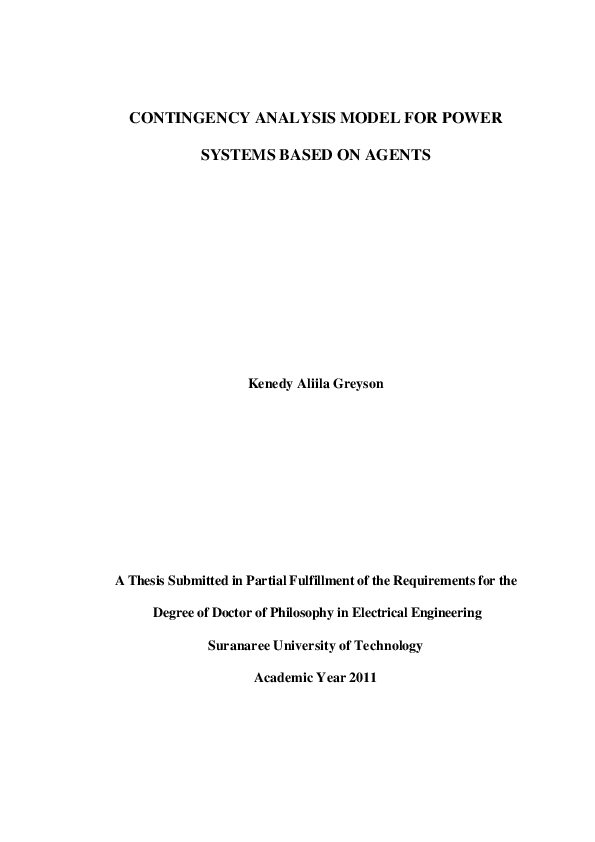 (PDF) Contingency analysis model for power systems based on agents