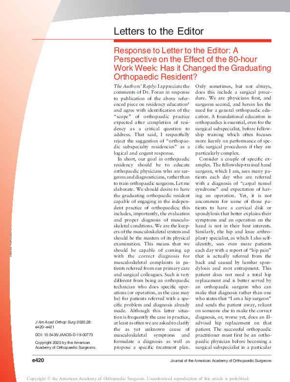 (PDF) Response to Letter to the Editor