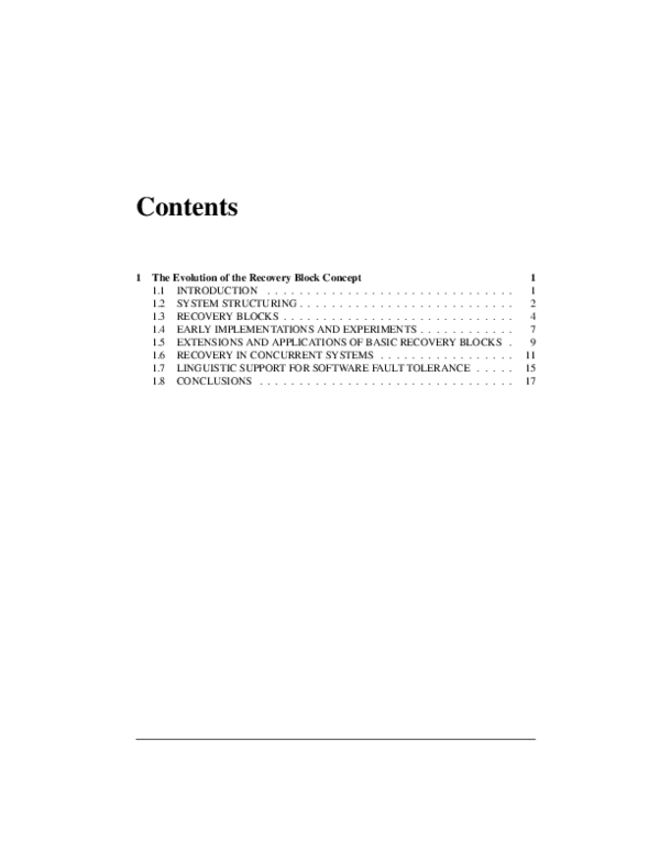 (PDF) The evolution of the recovery block concept