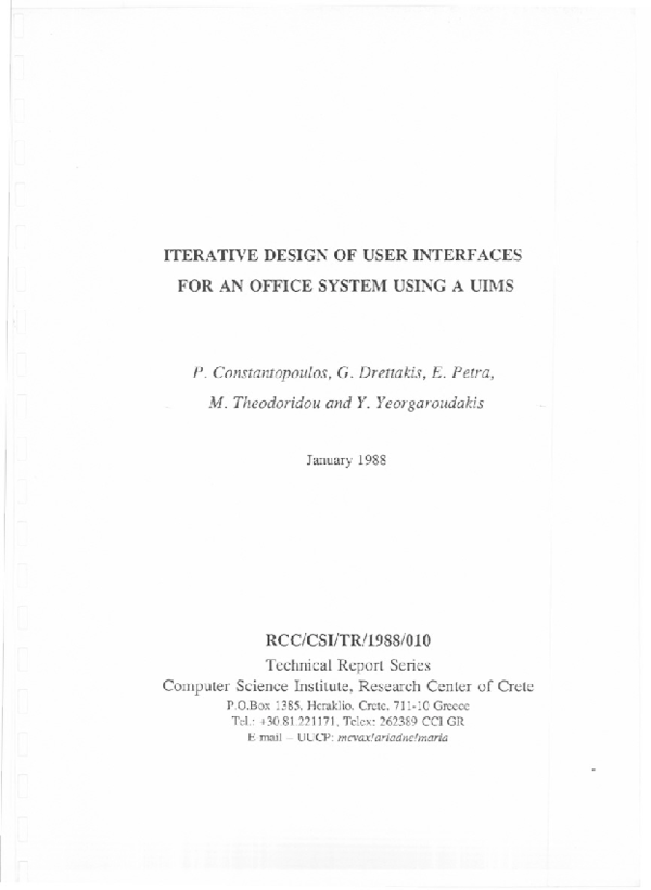 Pdf Iterative Design Of User Interfaces For An Office System Using A