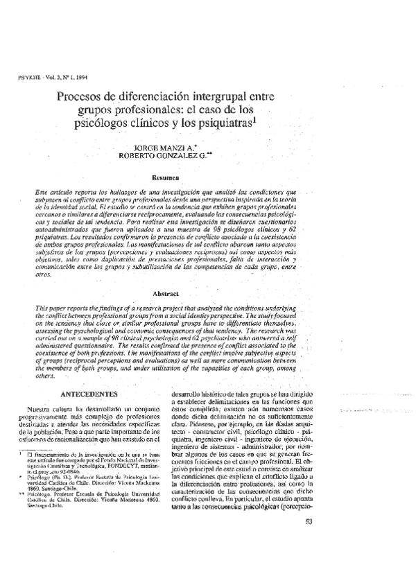 (PDF) Procesos de diferenciación intergrupal entre grupos profesionales ...