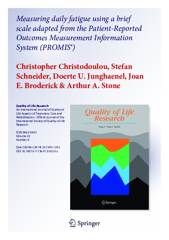 (PDF) Measuring daily fatigue using a brief scale adapted from the ...