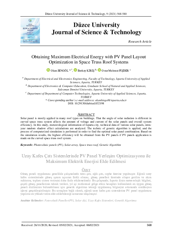 (PDF) Obtaining Maximum Electrical Energy with PV Panel Layout ...