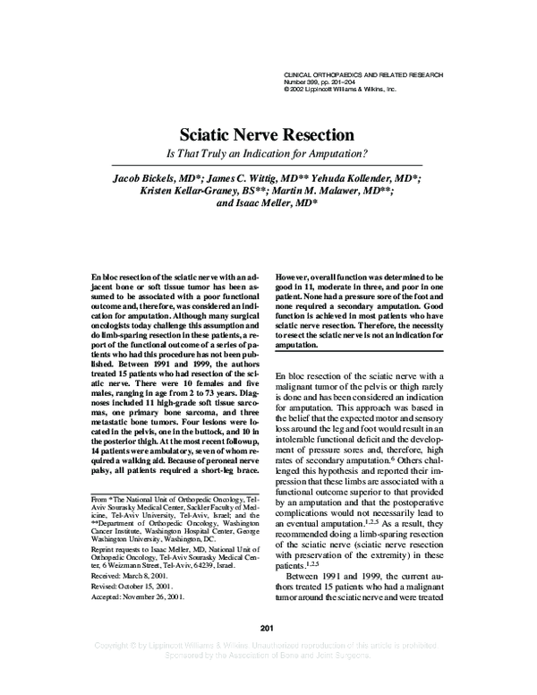 (PDF) Sciatic Nerve Resection