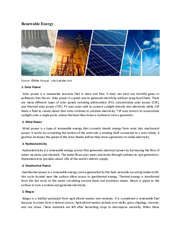 (DOC) Renewable Energy