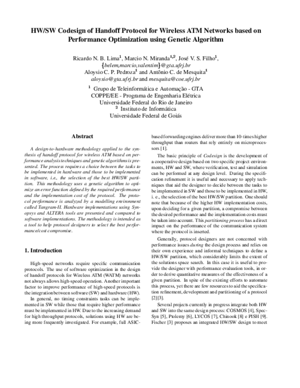Pdf Genetic Algorithm For Handoff Protocol Design