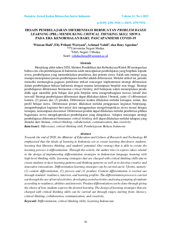 (PDF) Desain Pembelajaran Diferensiasi Bermuatan Problem Based Learning ...