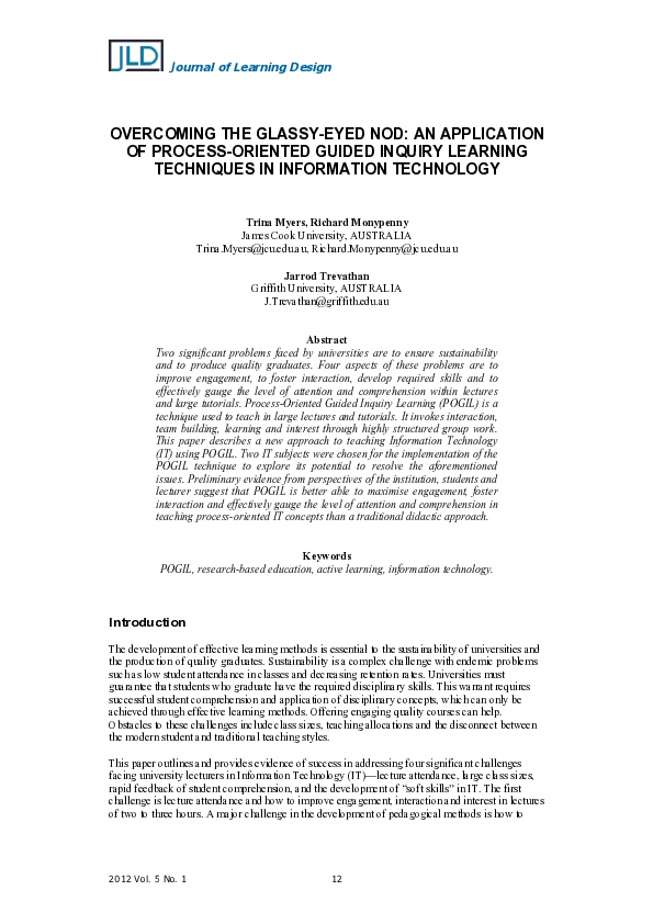 (PDF) Of Process-Oriented Guided Inquiry Learning