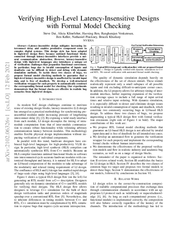 (PDF) Verifying High-Level Latency-Insensitive Designs with Formal Model Checking