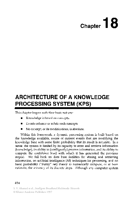 (PDF) Architecture of a Knowledge Processing System (KPS)