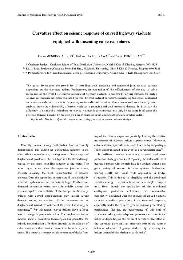 (PDF) Curvature effect on seismic response of curved highway viaducts ...