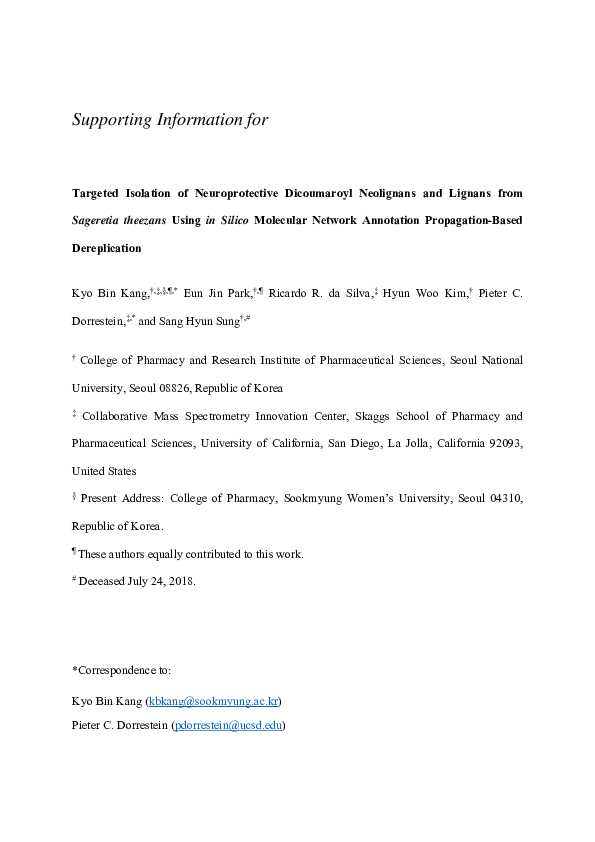 (PDF) Targeted Isolation of Neuroprotective Dicoumaroyl Neolignans and ...