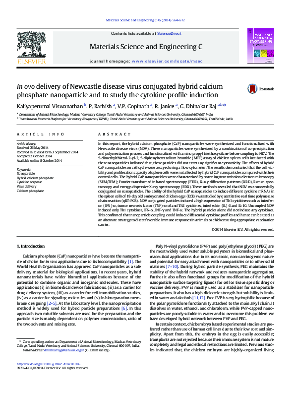 (PDF) In ovo delivery of Newcastle disease virus conjugated hybrid ...