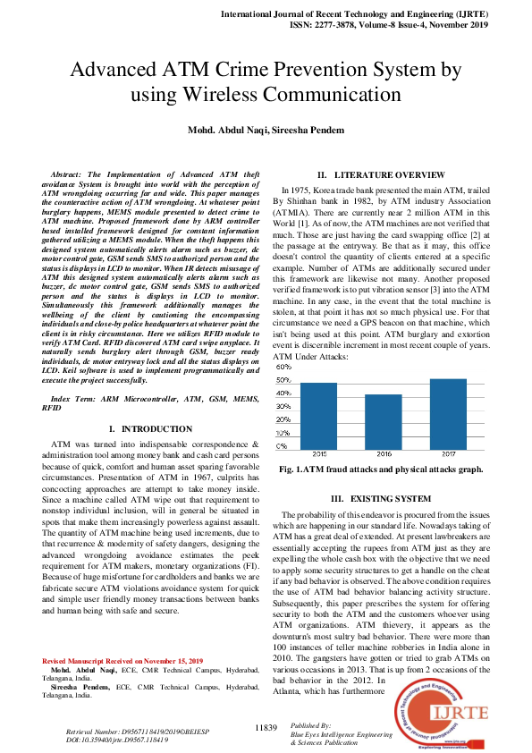 (PDF) Advanced ATM Crime Prevention System by using Wireless Communication