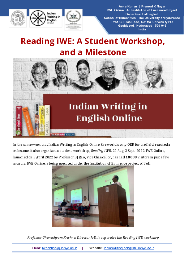 (PDF) Reading IWE: A Student Workshop - Report