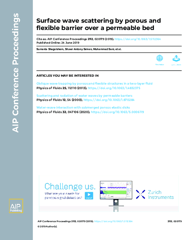 (PDF) Surface wave scattering by porous and flexible barrier over a permeable bed