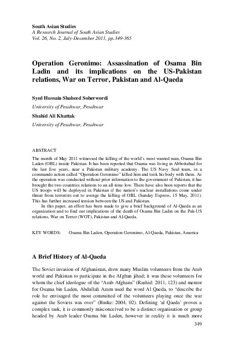 (PDF) Operation Geronimo: Assassination of Osama Bin Ladin and its ...
