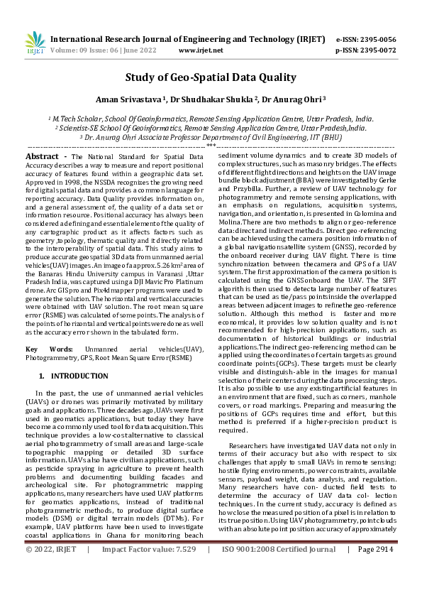 (PDF) Study of Geo-Spatial Data Quality