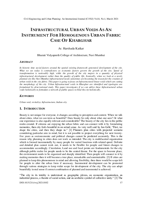 (PDF) Infrastructural Urban Voids as an Instrument for Homogenous Urban ...
