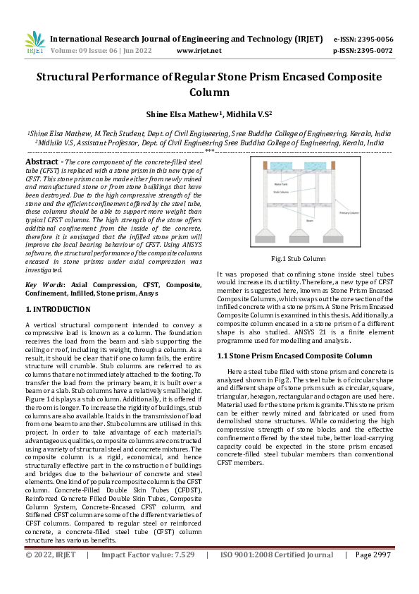 (PDF) Structural Performance of Regular Stone Prism Encased Composite ...