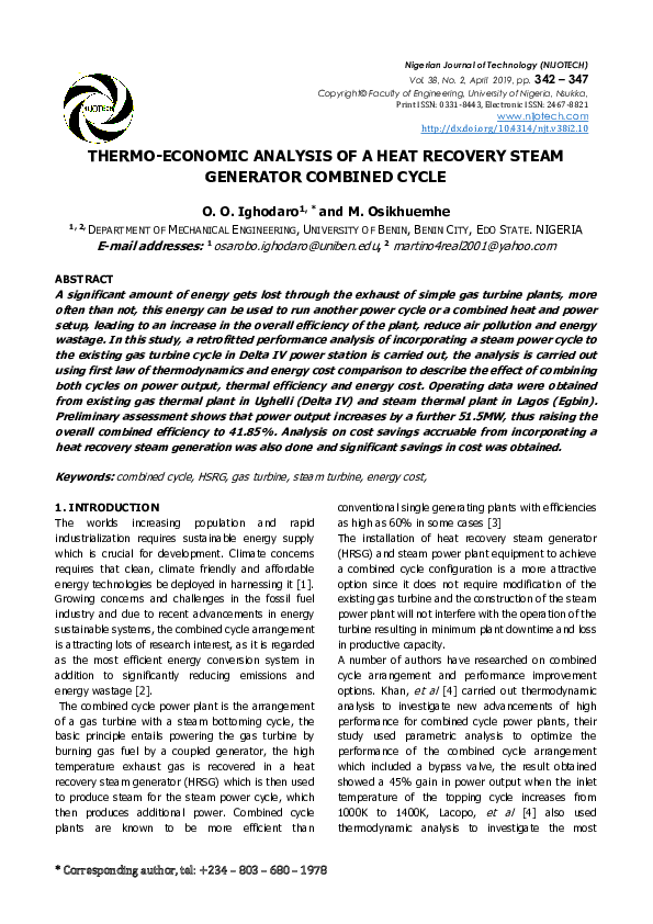 (PDF) Thermoeconomic Analysis of Heat Recovery Steam Generators for ...