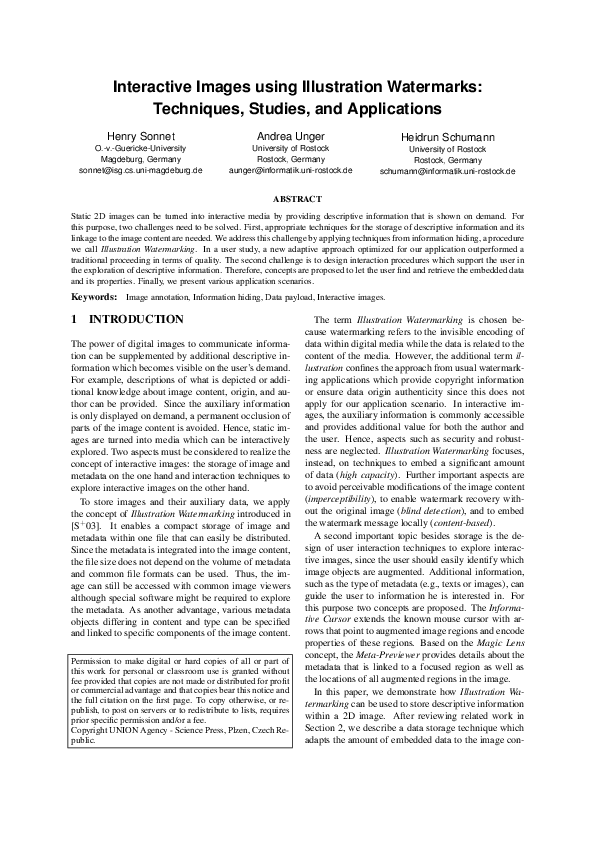 (PDF) Interactive Images Using Illustration Watermarks: Techniques ...
