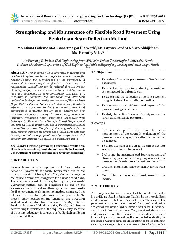 (PDF) Strengthening and Maintenance of a Flexible Road Pavement Using ...