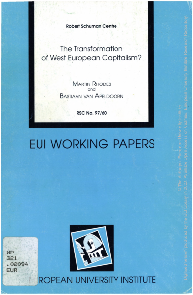 (PDF) The transformation of West European capitalism?