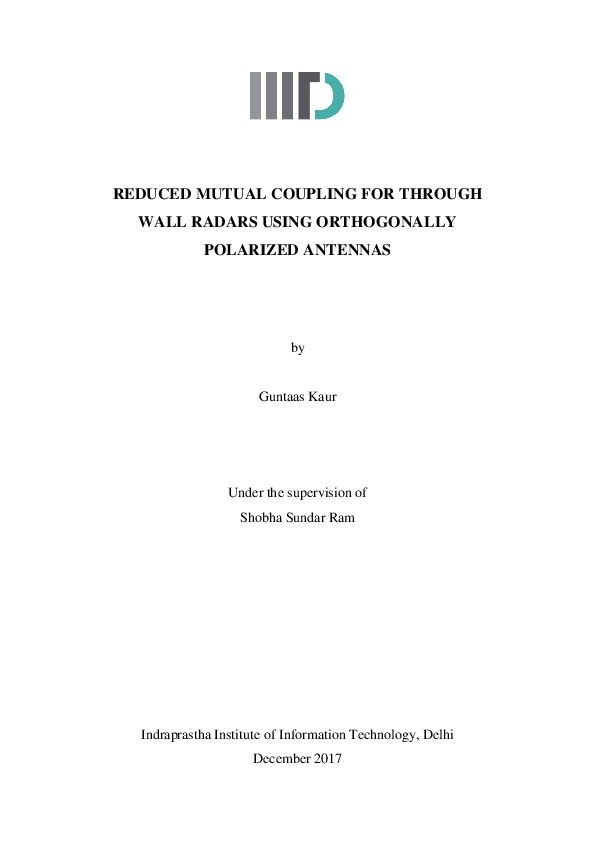 (PDF) Reduced mutual coupling for through wall radars using ...